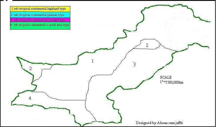 The climatic features of Pakistan