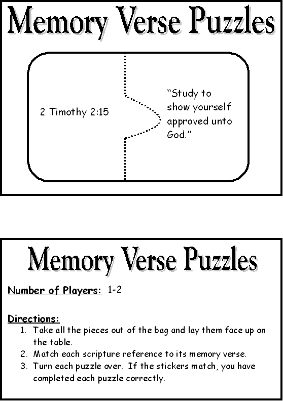 Memory Verse Puzzles