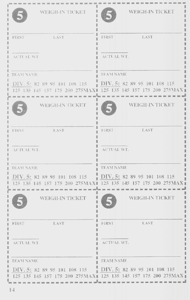 TAWA Division 5 Weigh Ticket