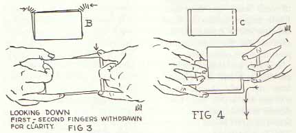 Note in A that the left thumb remains motionless on the inner corner of ...