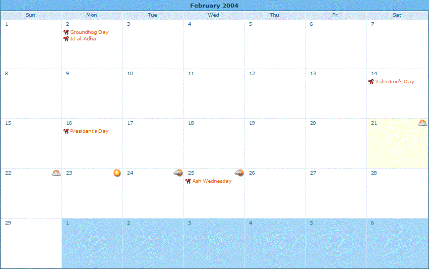 Click Here for the Calendar.