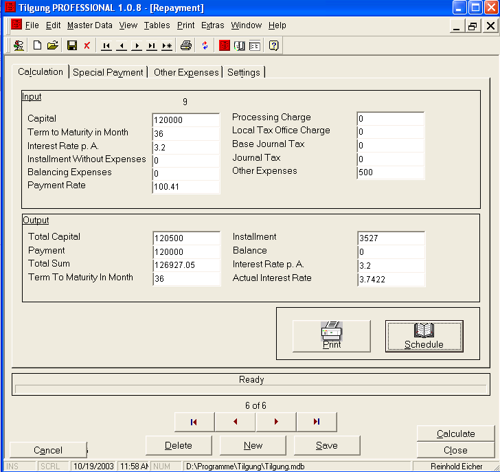 Repayment, Professional Repayment Calculator loan software l Special ...