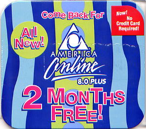 Old AOL CD Disk Tin Collection Photos