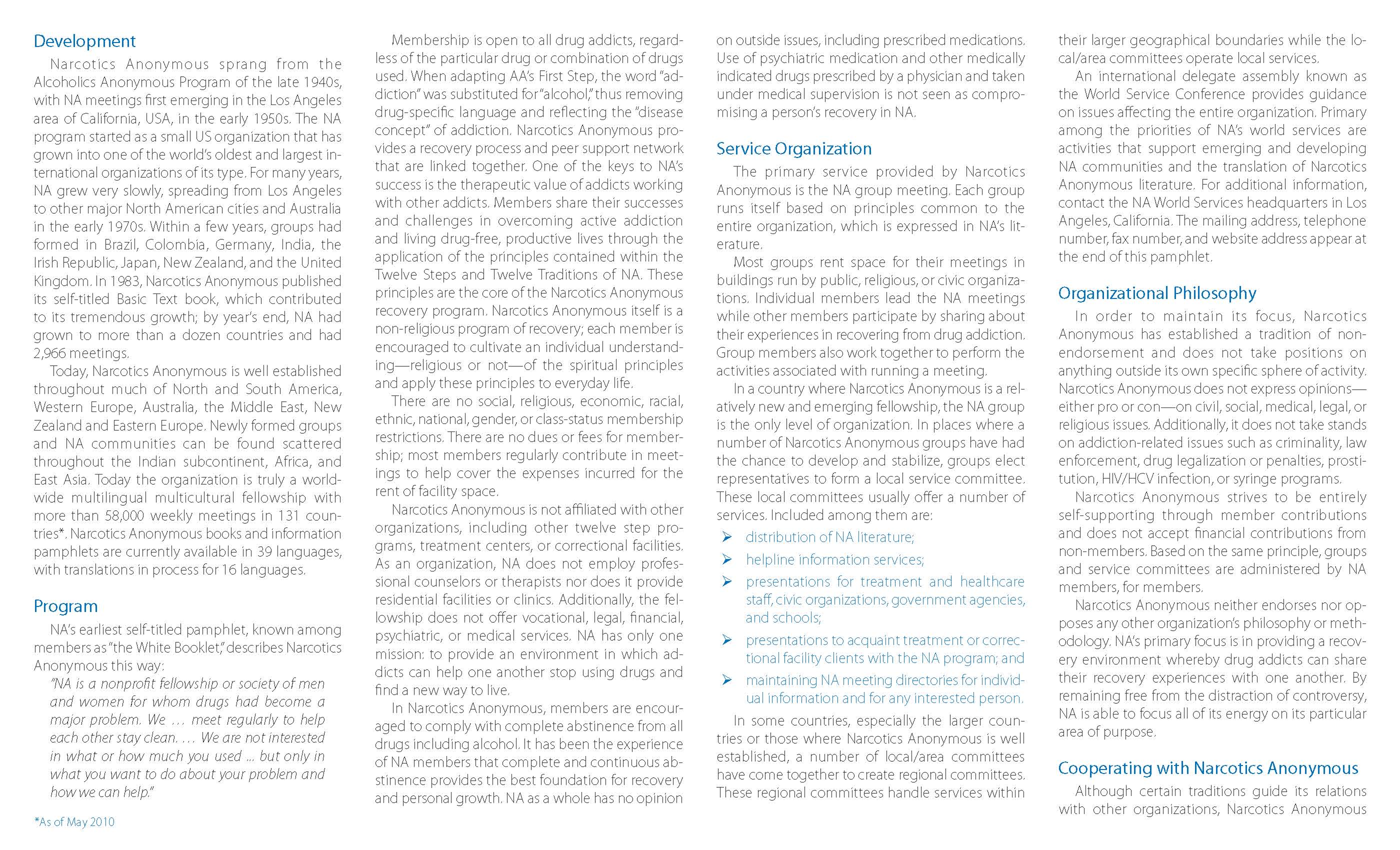 FACTS ABOUT NARCOTICS ANONYMOUS