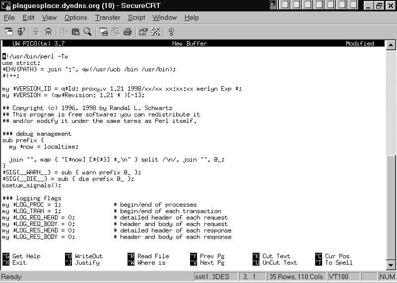 How to run a Anonymous Perl Proxy from a Shell account
